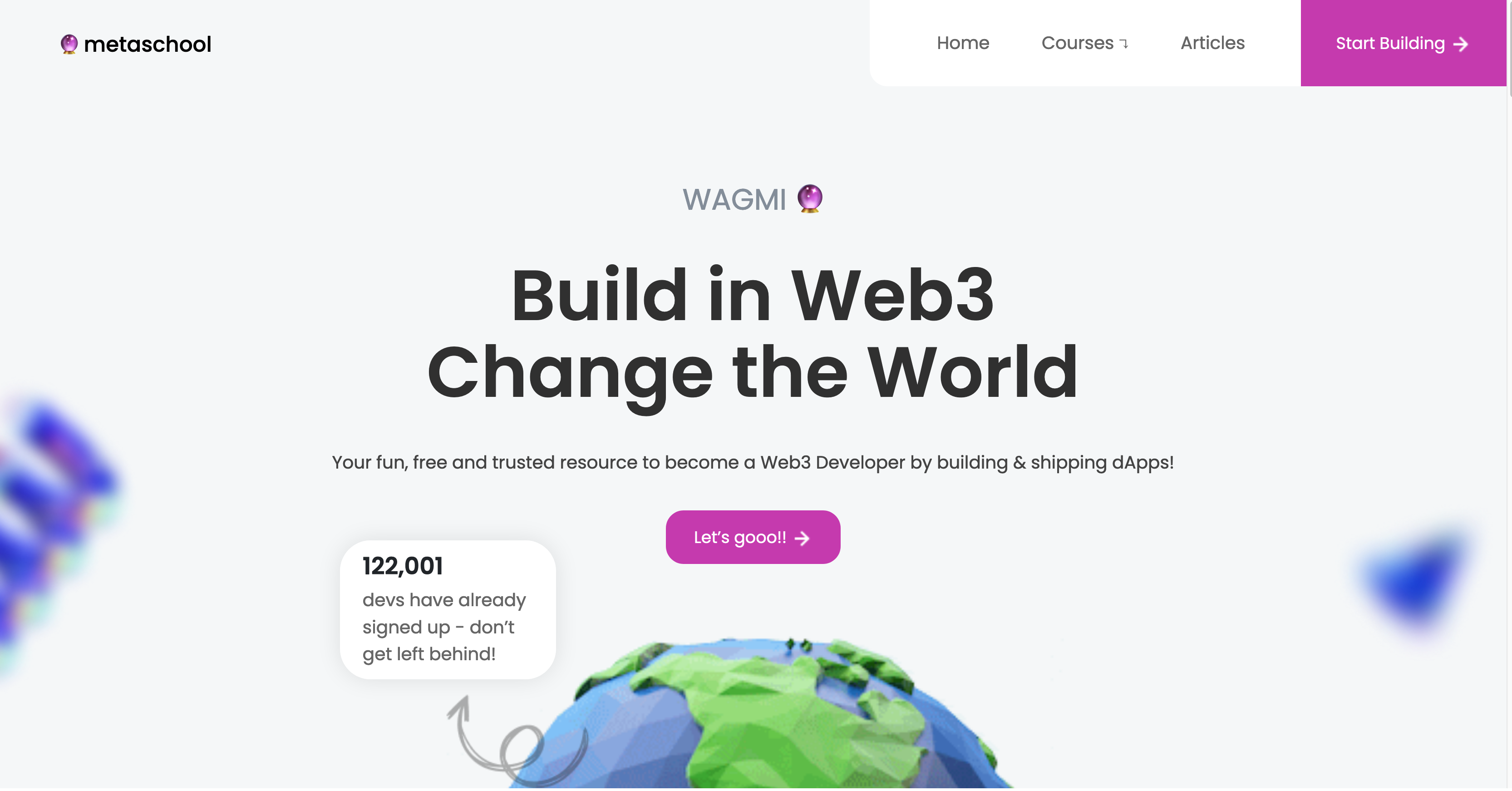 Sign up for free Web3 courses at Metaschool & earn NFTs